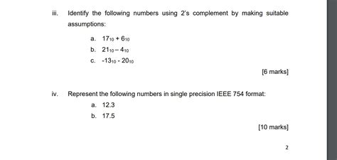 Iii Identify The Following Numbers Using 2s