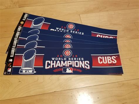 Lot Of 5 New Mlb Chicago Cubs 2016 World Series Champions Bumper