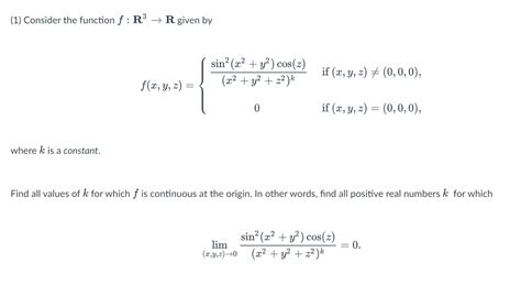 solved 1 consider the function f r3→r given by