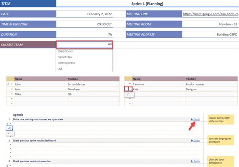 Sprint Planning Google Sheets Template Scrum Capacity Planner