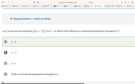 [ap Calculus Horizontal Asymptotes] Why Isnt 2 E The Correct Answer Even Though The Exponent