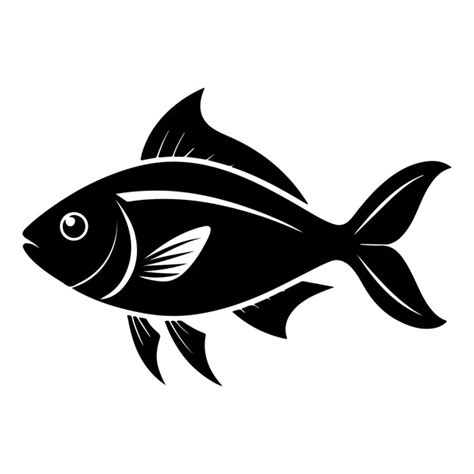 색 배경에 있는 물고기 실루 터 아트 프리미엄 Ai 생성 벡터