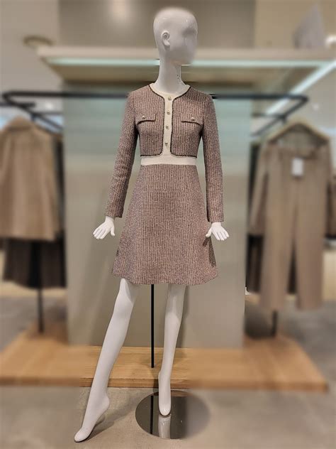 [케네스레이디] E509 배색 라인 트위드 플레어 원피스 Egopmk9700