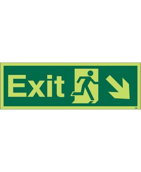 Exit Arrow Down Right Sign Rainbow Safety