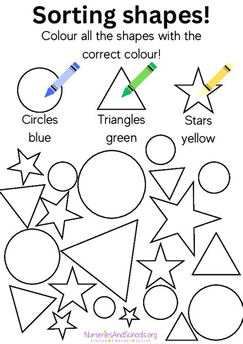 Sorting Shapes Free Worksheet Uk