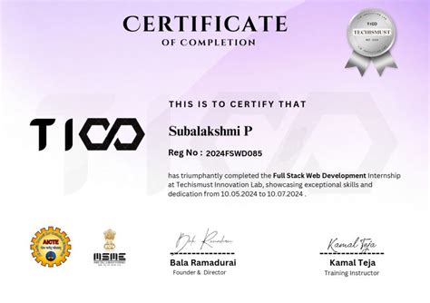 Suba Lakshmi On Linkedin Fullstackdevelopment Aicte