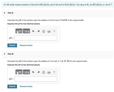 Solved Calculating The PH Change In A Buffer Solution After Chegg