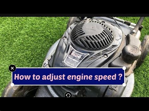 How to adjust Engine speed /RPMS in lawn mower .Briggs and Stratton ...