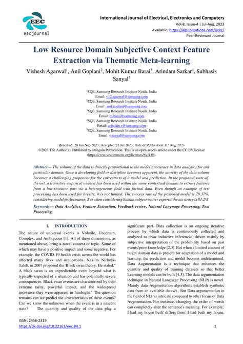 Pdf Low Resource Domain Subjective Context Feature Extraction Via Thematic Meta Learning