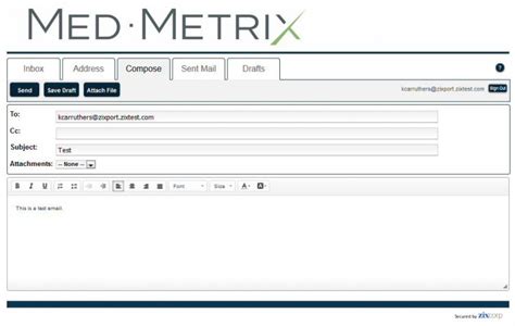 sending encrypted email med metrix zixaware