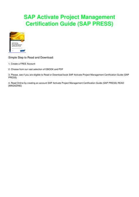 Ppt Pdfreaddownload Sap Activate Project Management Certification