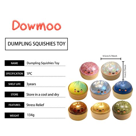 Dumpling Squishy Toy Gold Glitter Cute Simulated Bun Design For