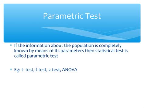 Distinguish Between Parametric Vs Nonparametric Test Ppt