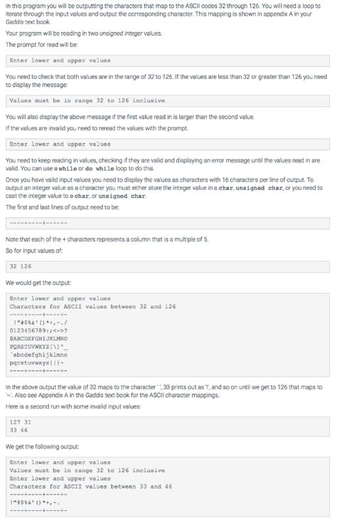 Solved In This Program You Will Be Outputting The Characters