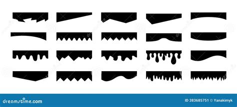 Separators Shapes For Website Presentation Set Curve Lines Wave Drops And Triangular Dividers