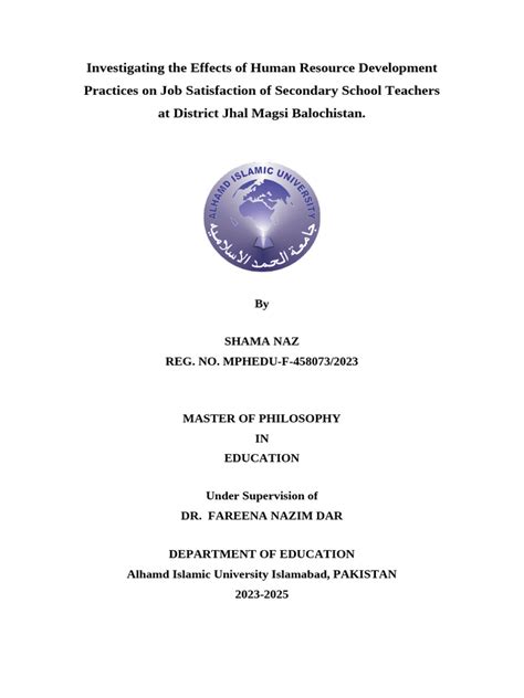 Investigating The Effects Of Human Resource Development Practices On Job Satisfaction Of