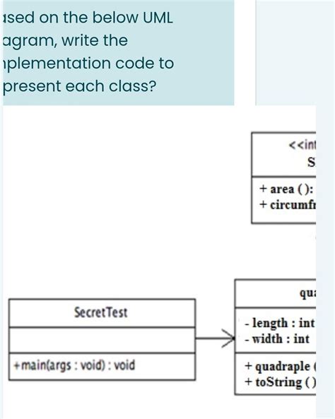 Solved Based On The Below Uml Diagram Write The