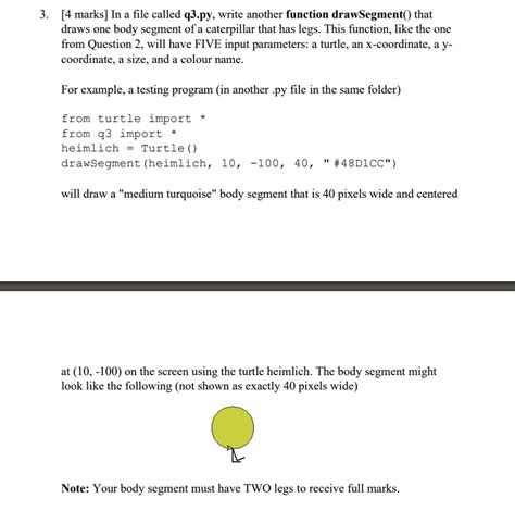 Solved In A File Called 43py Write Another Function Drawsegment