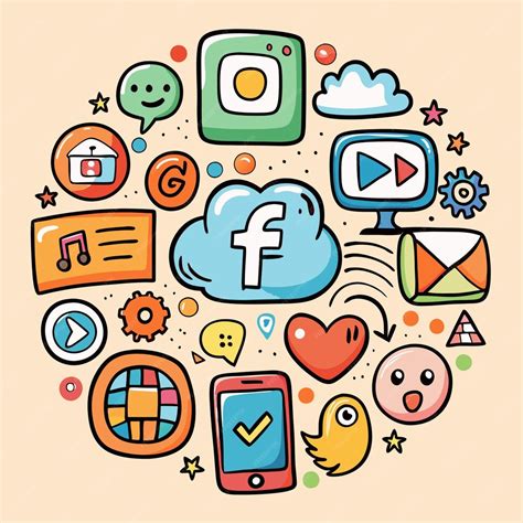 Colorful Social Networking Icons Vector Collection Premium Ai
