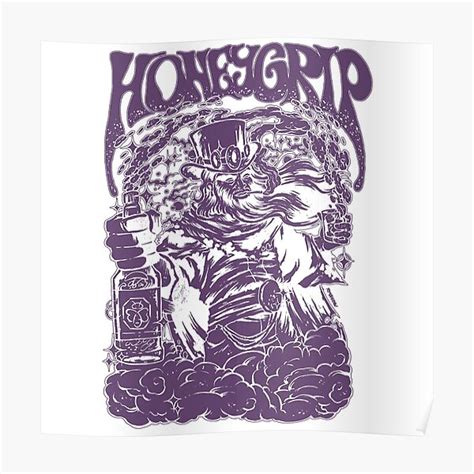 Uncle Funkle Mono Deep Purple Poster By Honeygrip Redbubble