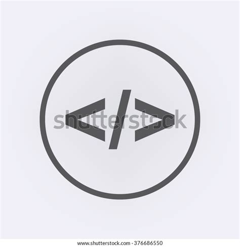 Programming Code Icon Circle Vector Illustration Stock Vector Royalty Free
