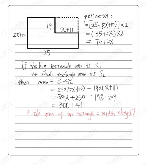 solved the diagram shows a rectangle with a corner rectangle removed