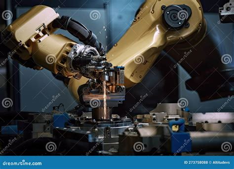Custom Robotic End Effector With Tool Preparing To Perform Precision Stock Illustration