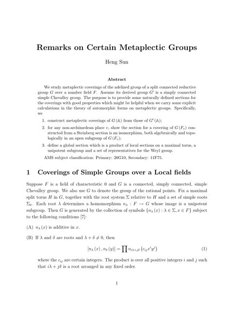 Pdf Remarks On Certain Metaplectic Groups