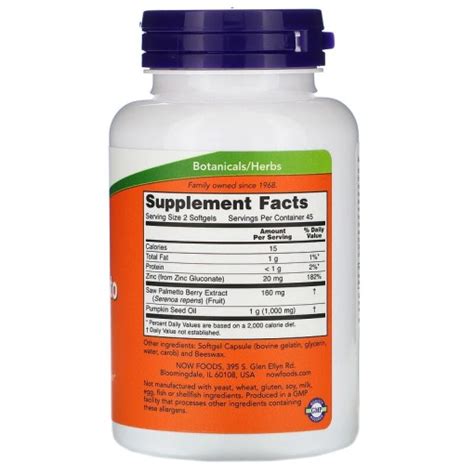 NOW FOODS Saw Palmetto Extract 90 softgels – AD Supplements