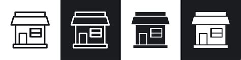 상점 아이콘은 흑백으로 채워지고 획 스타일로 포장됩니다 0명에 대한 스톡 벡터 아트 및 기타 이미지 0명 건설 산업 디자인 Istock