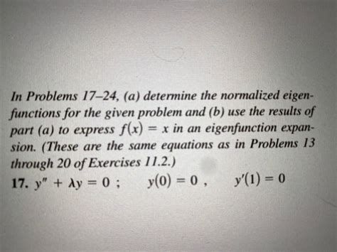 Solved In Problems 17 24 A Determine The Normalized