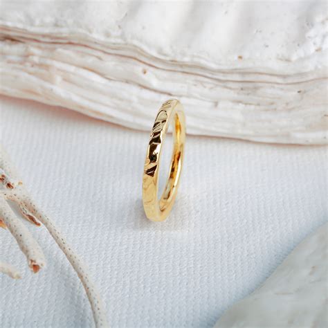 Silver Hammered Stacking Ring Choose From Gold Or Silver