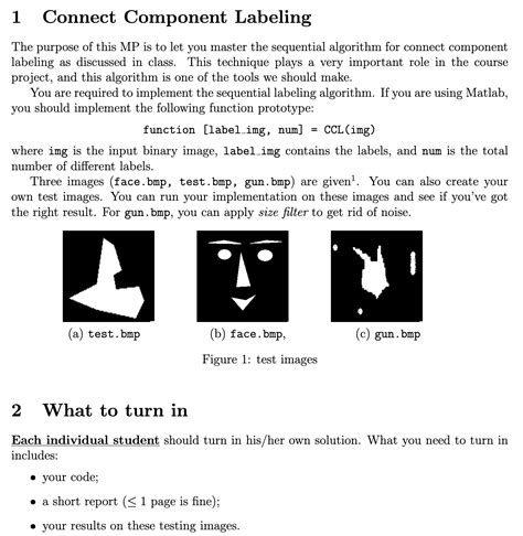 Connect Component LabelingThe Purpose Of This MP Chegg