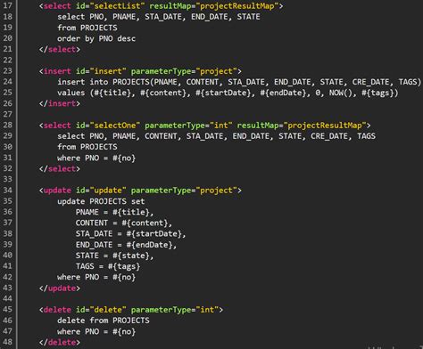 Mybatis 설정 파일 Sql Mapper 작성 방법