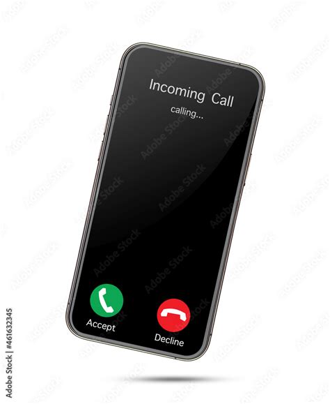 Incoming Call Phone Screen Interface Slide To Answer Accept Button