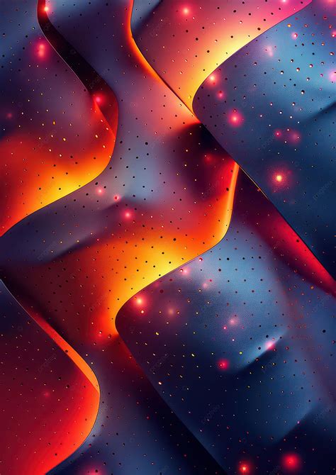 Abstract Wavy Patterns With Vibrant Colors And Star Like Elements Create A Dynamic Visual Effect
