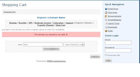 the domain you entered is not valid using whmcs whmcsmunity