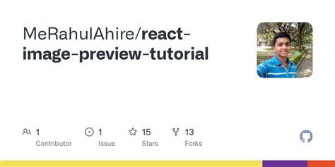 GitHub MeRahulAhire React Image Preview Tutorial
