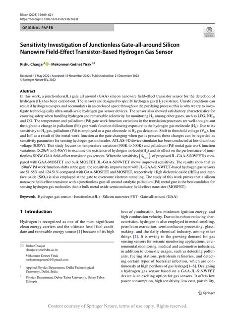 Sensitivity Investigation Of Junctionless Gate All Around Silicon