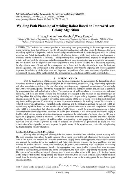 welding path planning of welding robot based on improved ant colony