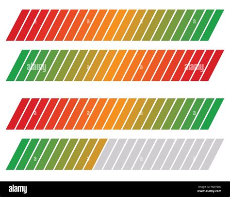 Loading Bar Progress Level Indicator With Color Code Stock Vector