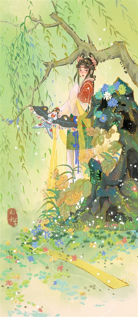 春色撩人 画画的无韵呀 插画师作品 涂鸦王国 花瓣网
