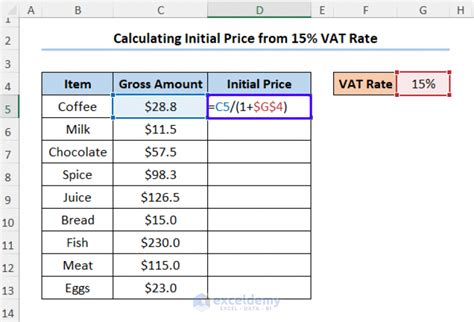 How To Calculate VAT In Excel Useful Methods