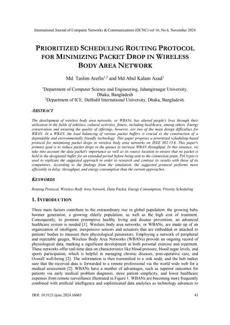 Prioritized Scheduling Routing Protocol For Minimizing Packet Drop In Wireless Body Area Network