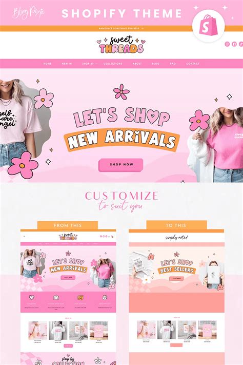 Pink Retro Shopify Theme Template Siteoutsite
