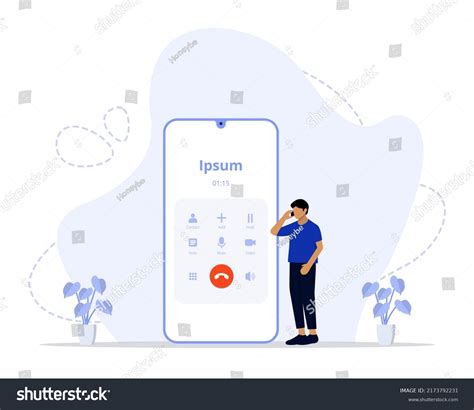 Call Screen Smartphone Interface Vector Template Stock Vector Royalty