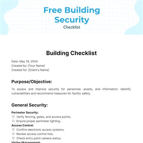 Building Security Patrolling Checklist At Toby Mcintosh Blog