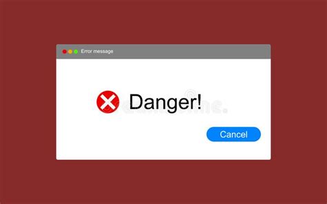 Error Message Computer Window Alert Popup System Error Vector Icon