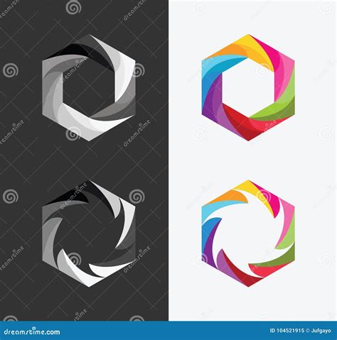 Colorfull Hexagonal Logo Icon Stock Vector Illustration Of Hexagonal Classic 104521915