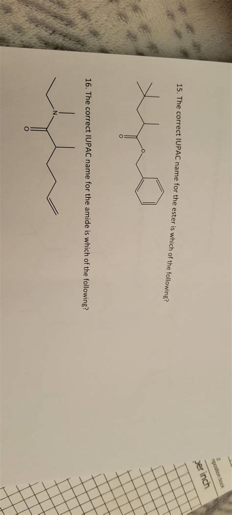 Answered 15 The Correct Iupac Name For The… Bartleby